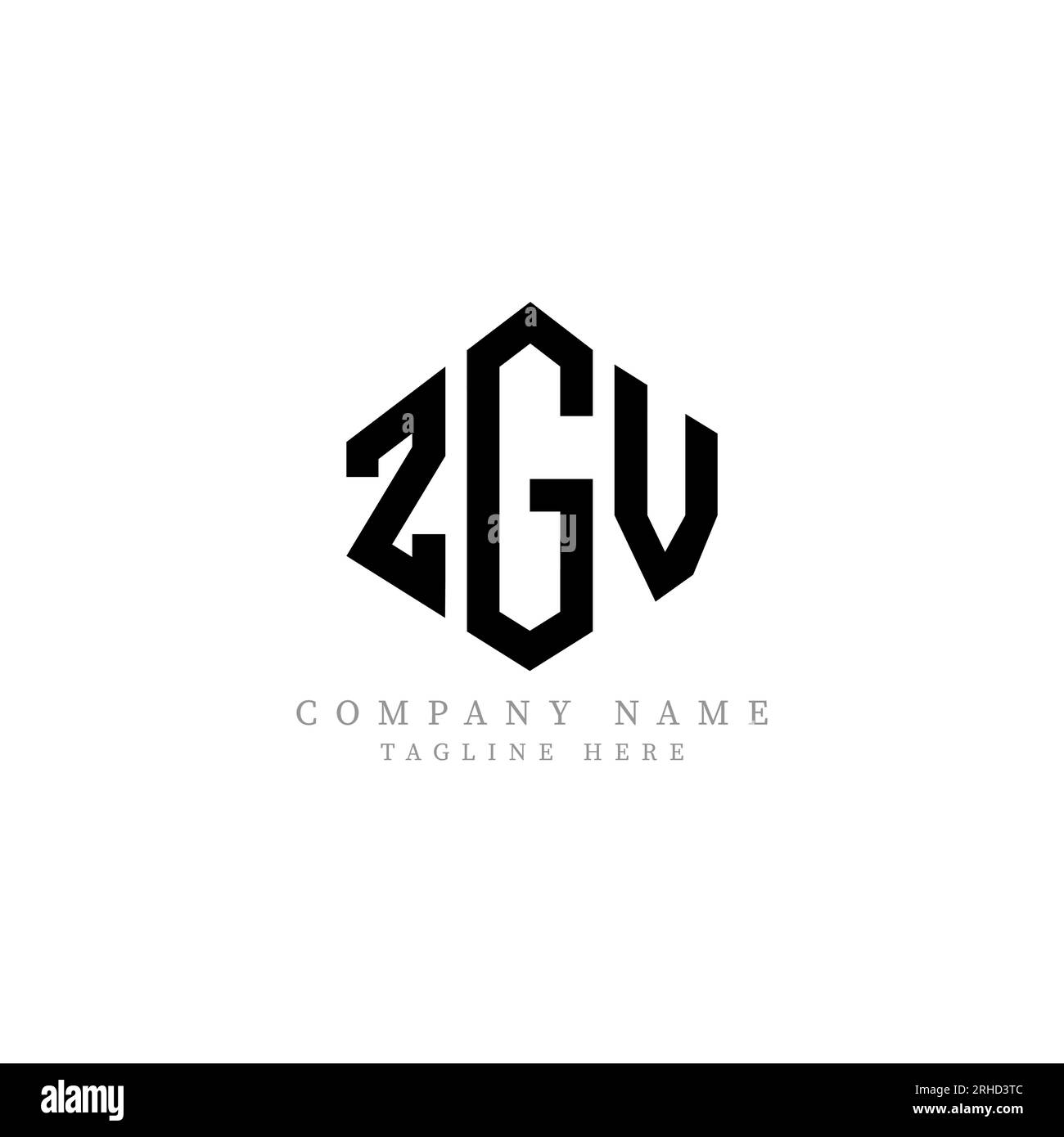 ZGV letter logo design with polygon shape. ZGV polygon and cube shape ...