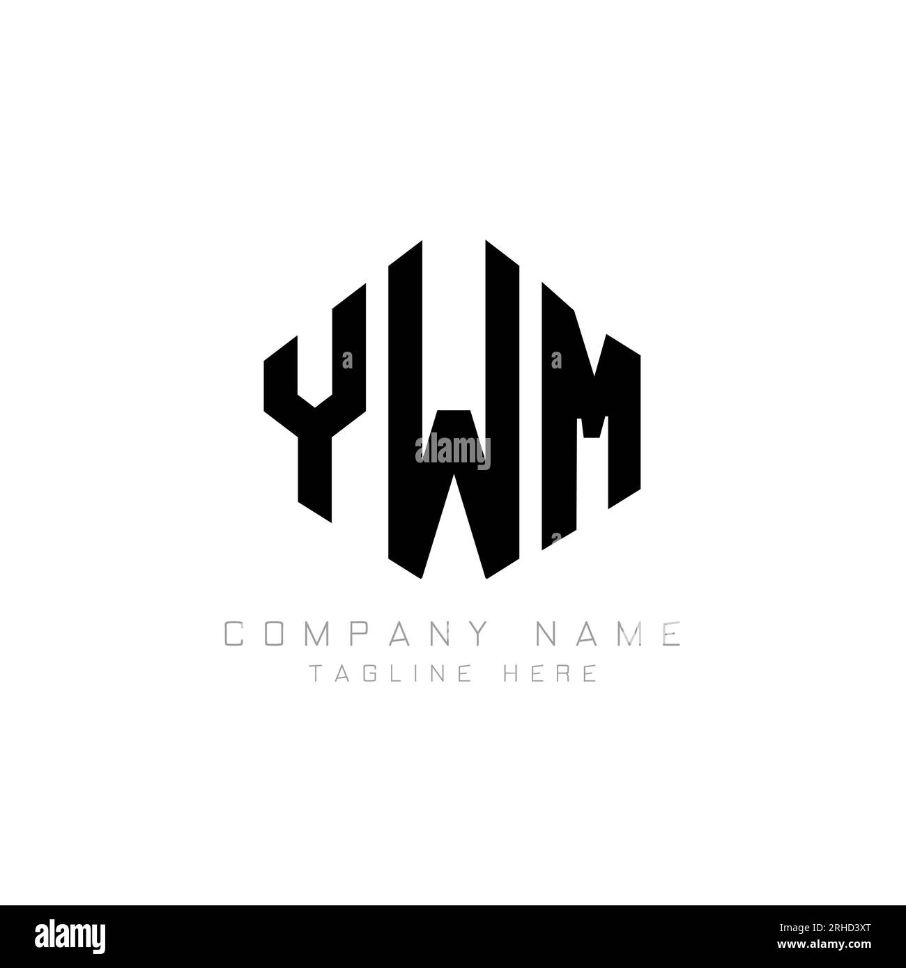 YWM letter logo design with polygon shape. YWM polygon and cube shape ...