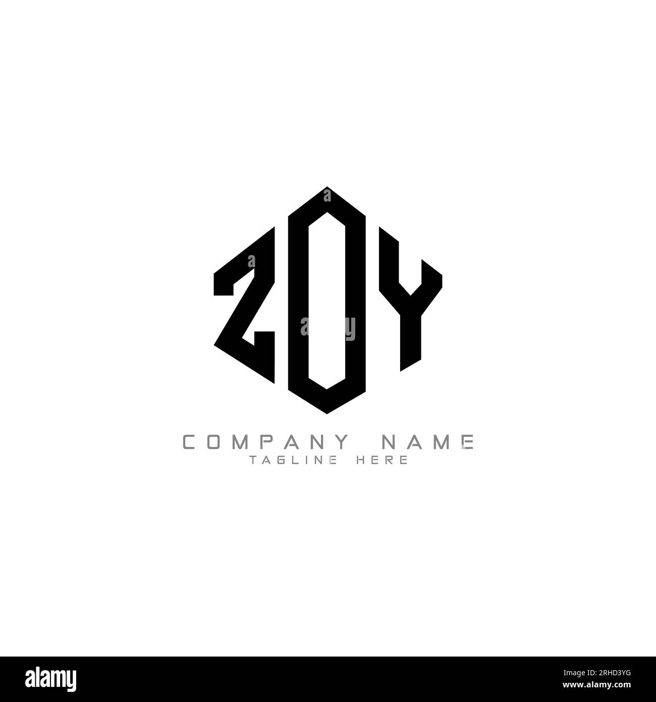 ZOY letter logo design with polygon shape. ZOY polygon and cube shape ...