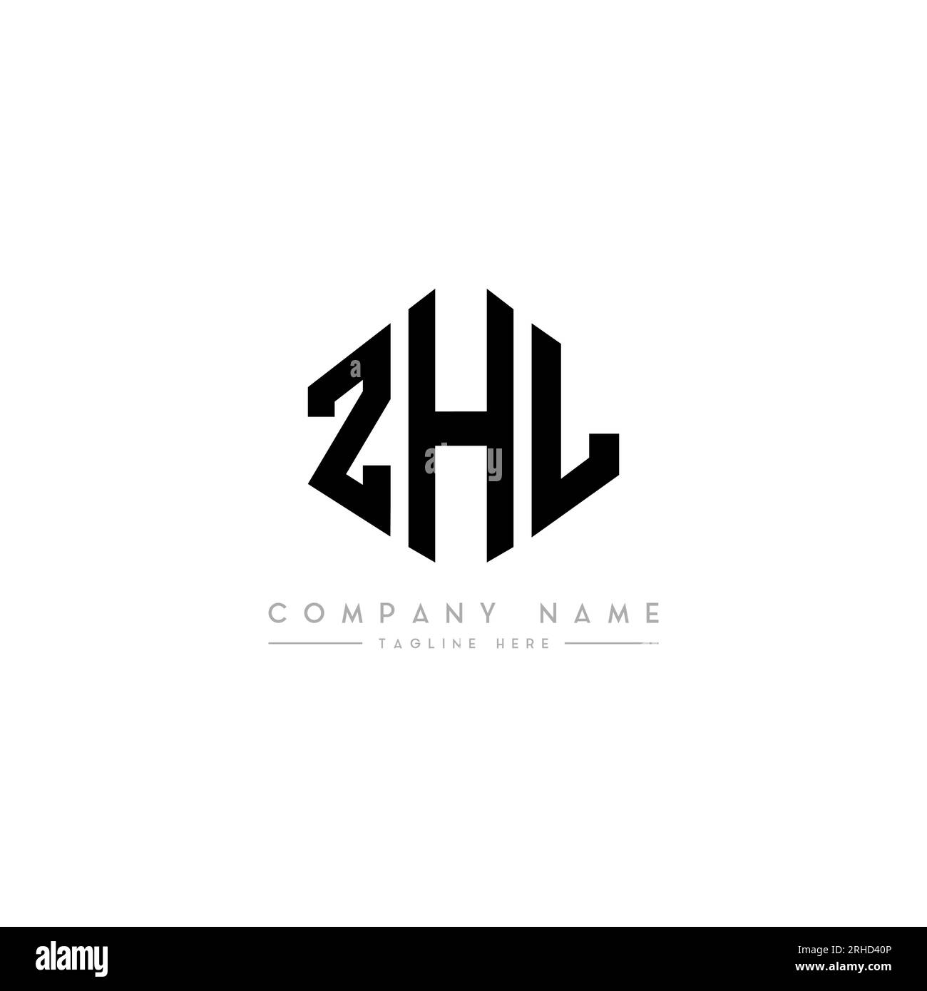 ZHL letter logo design with polygon shape. ZHL polygon and cube shape logo design. ZHL hexagon ...