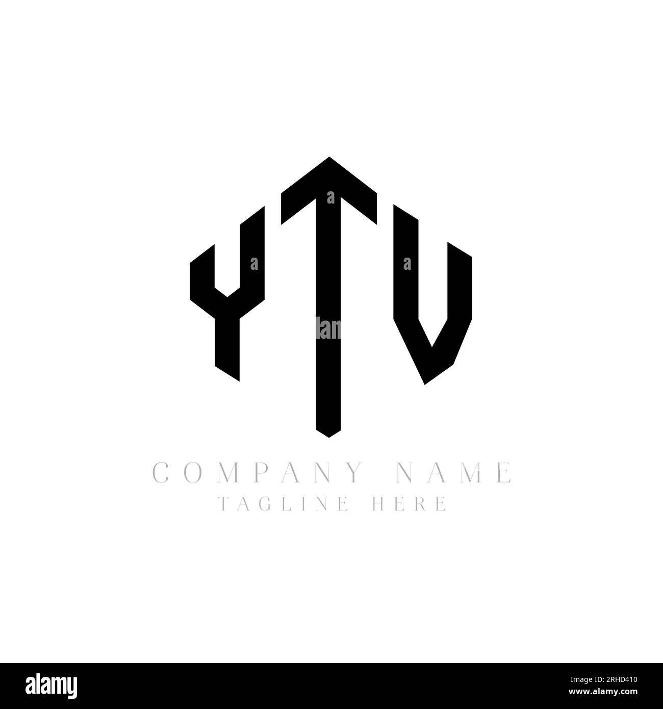 YTV letter logo design with polygon shape. YTV polygon and cube shape ...