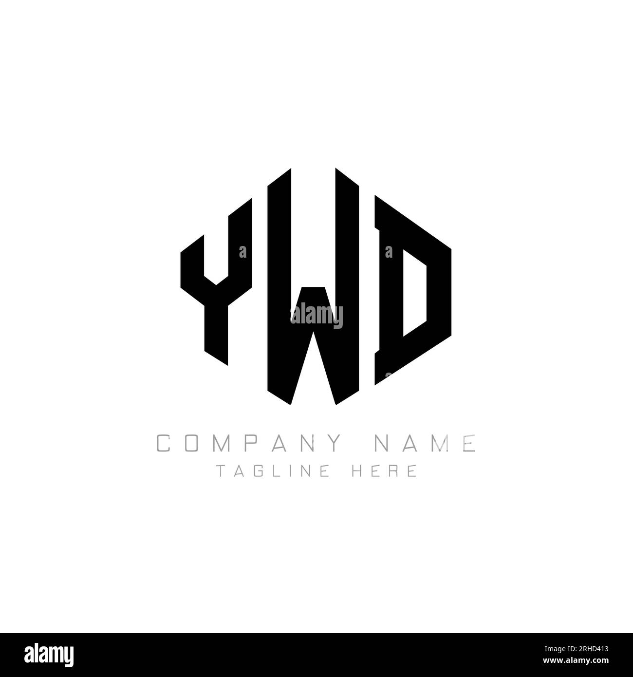 YWD letter logo design with polygon shape. YWD polygon and cube shape ...