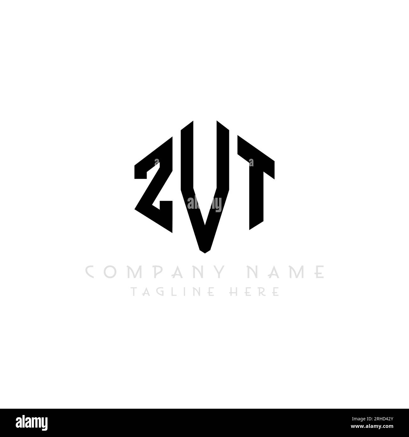 ZVT letter logo design with polygon shape. ZVT polygon and cube shape ...