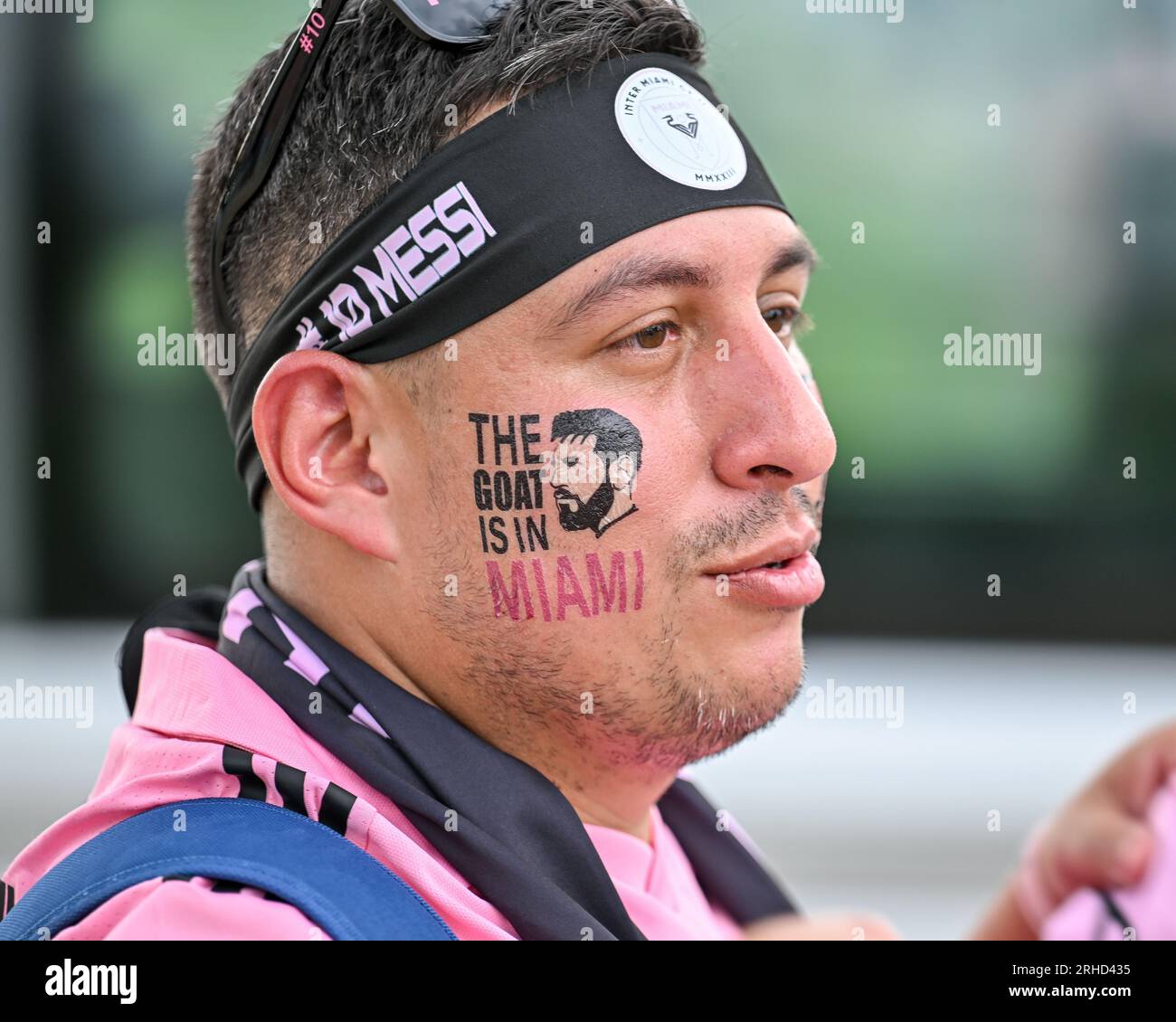 Chester, PA, USA 15th Aug, 2023 Lionel Messi / Inter Miami fans at ...
