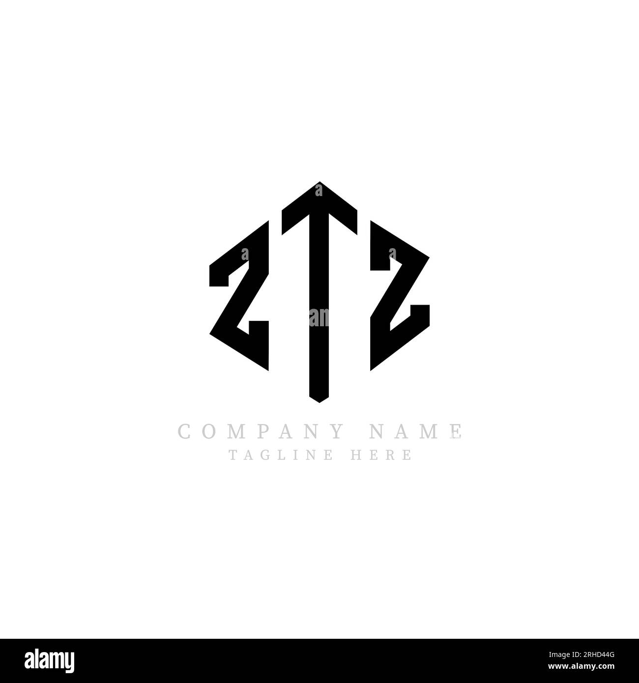 ZTZ letter logo design with polygon shape. ZTZ polygon and cube shape ...