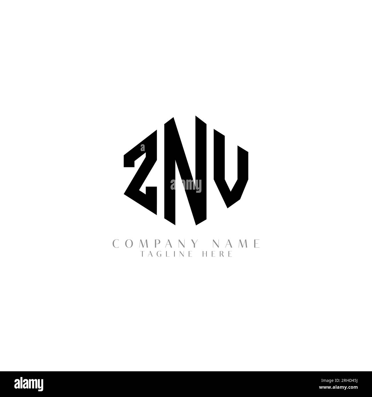 ZNV letter logo design with polygon shape. ZNV polygon and cube shape ...