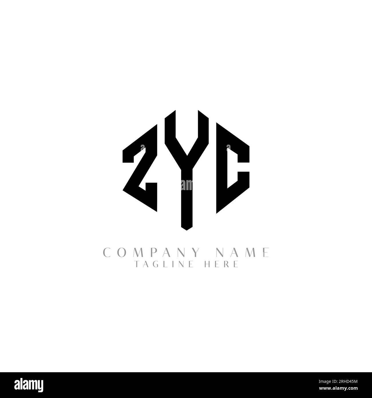 ZYC letter logo design with polygon shape. ZYC polygon and cube shape ...