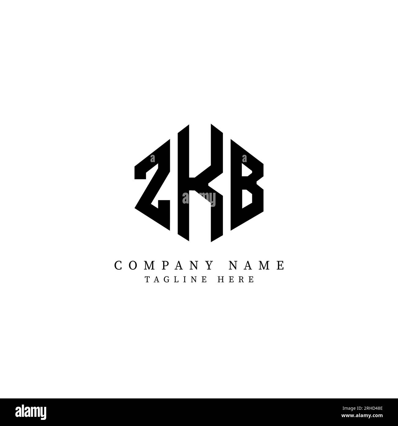 ZKB letter logo design with polygon shape. ZKB polygon and cube shape ...