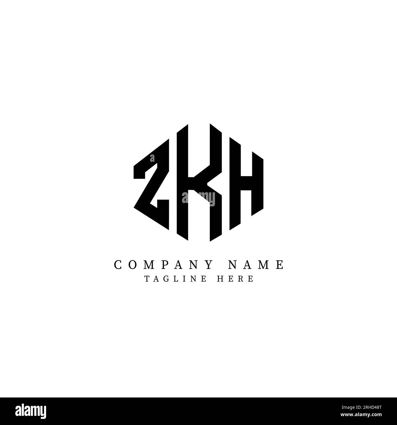 ZKH letter logo design with polygon shape. ZKH polygon and cube shape ...