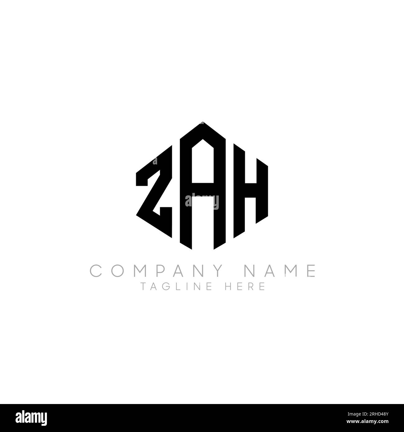 ZAH letter logo design with polygon shape. ZAH polygon and cube shape ...