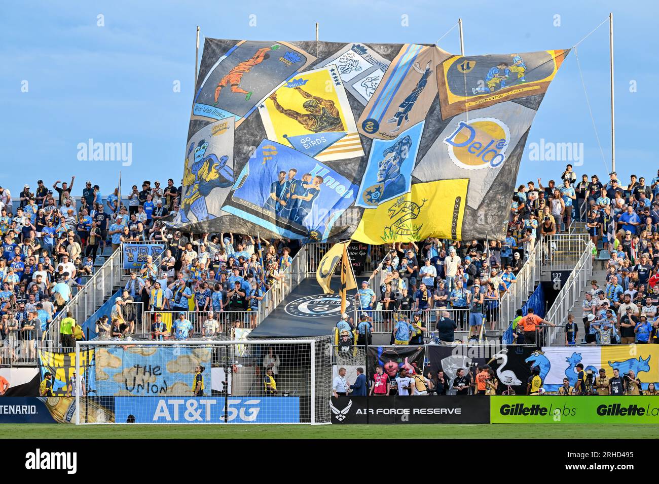 Chester, PA, USA 15th Aug, 2023 Tifo for the Philadelphia Union created by the Sons of Ben ...