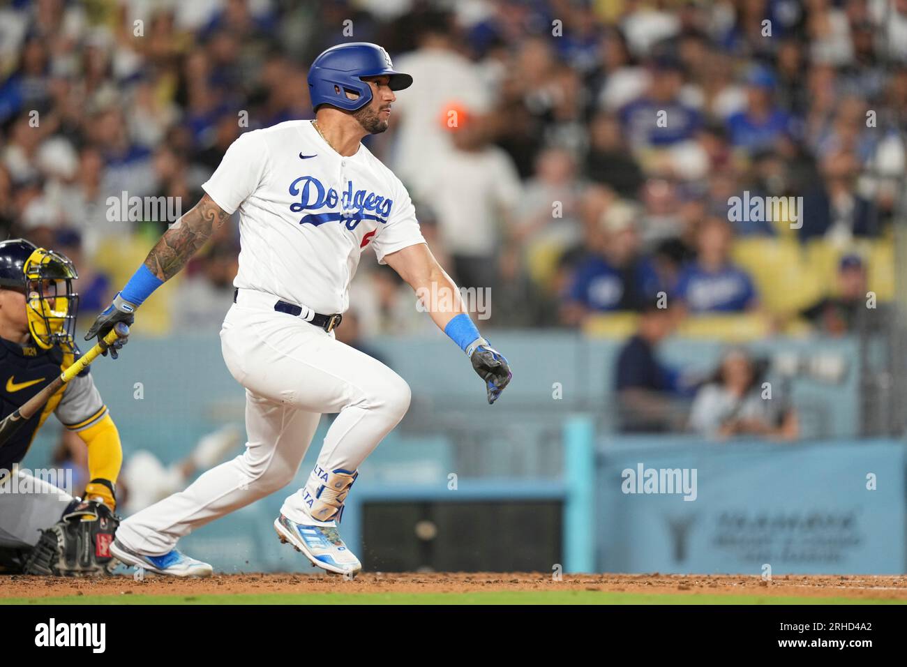 LOS ANGELES, CA - AUGUST 15: Los Angeles Dodgers left fielder David ...