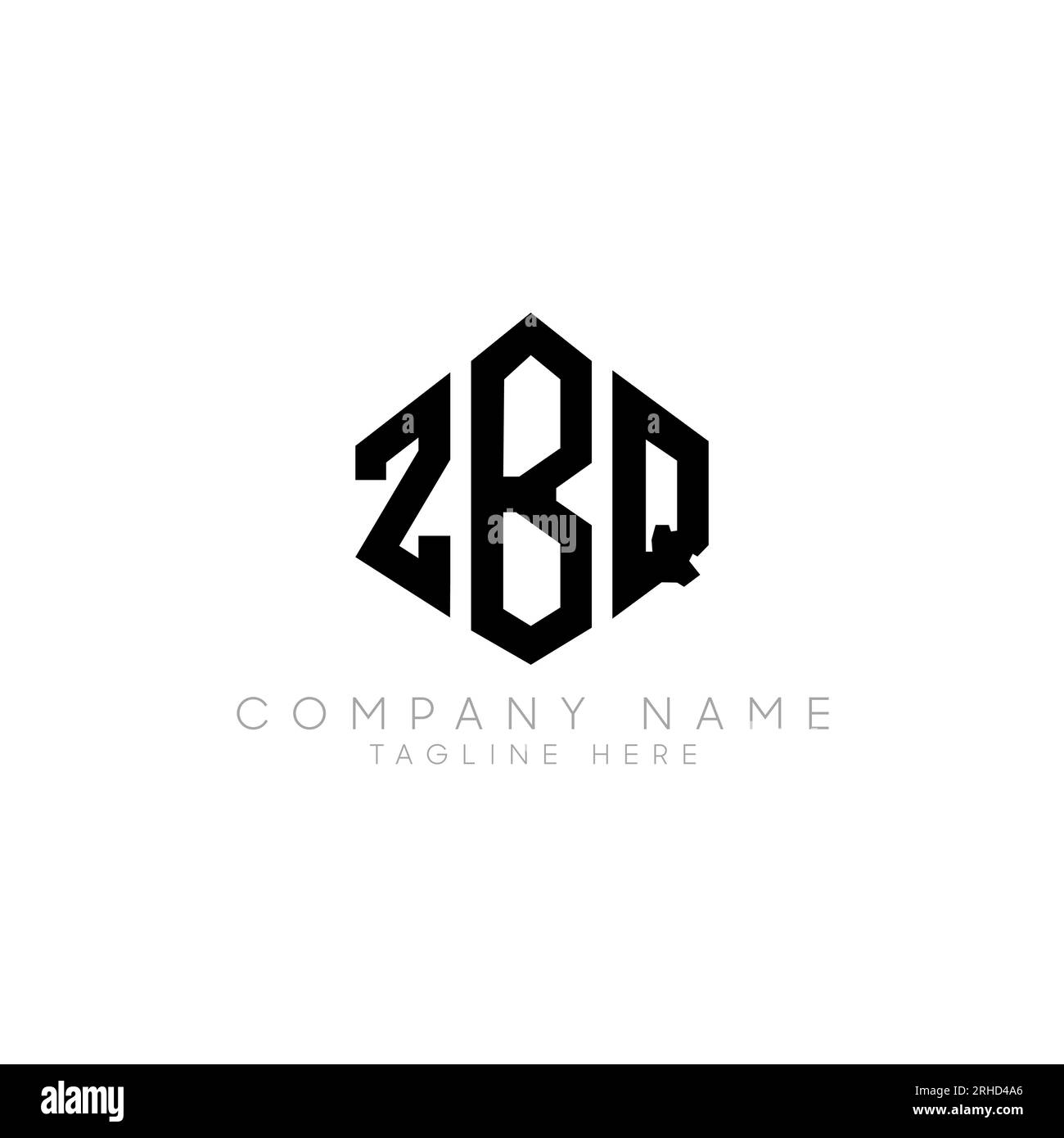 ZBQ letter logo design with polygon shape. ZBQ polygon and cube shape logo design. ZBQ hexagon ...