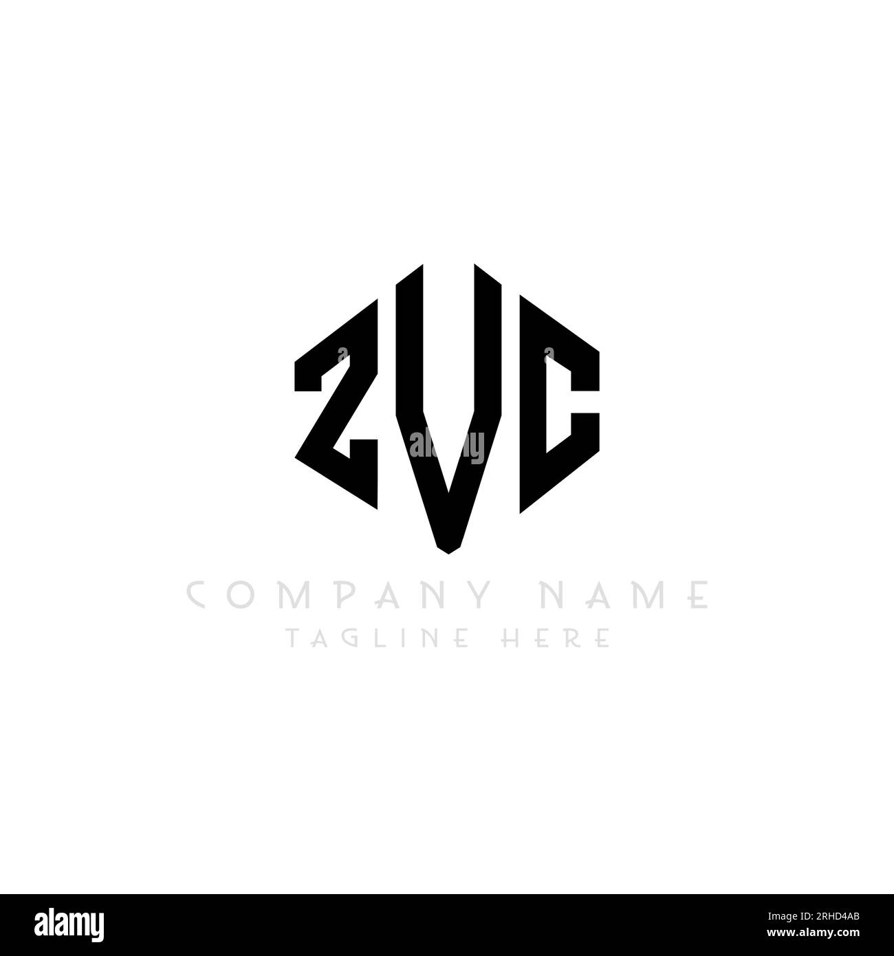 ZVC letter logo design with polygon shape. ZVC polygon and cube shape ...