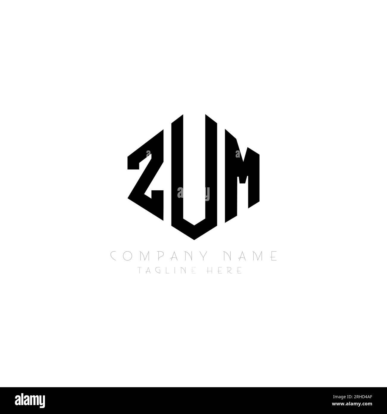 ZUM letter logo design with polygon shape. ZUM polygon and cube shape ...