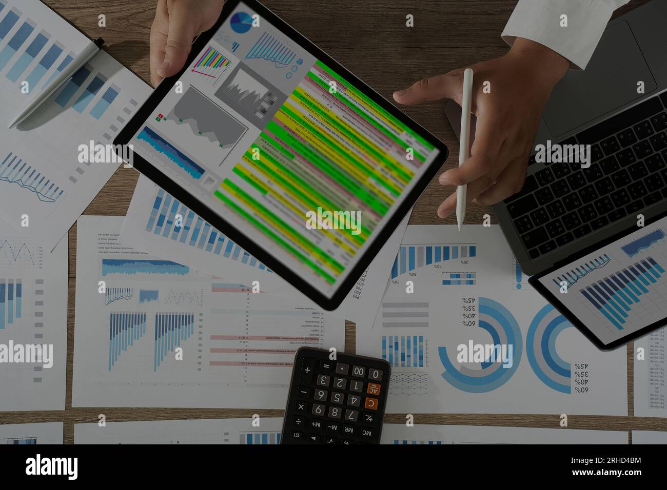 finances and calculate businessman finance accountant use calculator ...