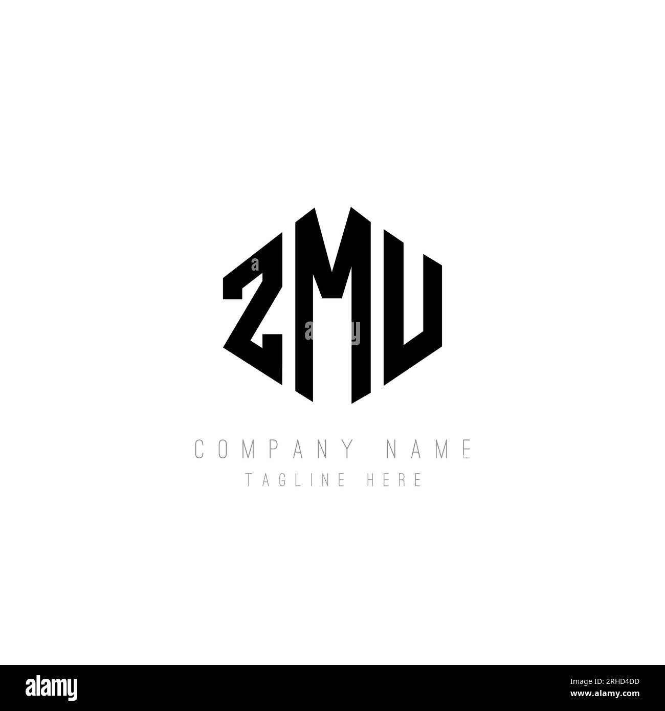 ZMU letter logo design with polygon shape. ZMU polygon and cube shape ...