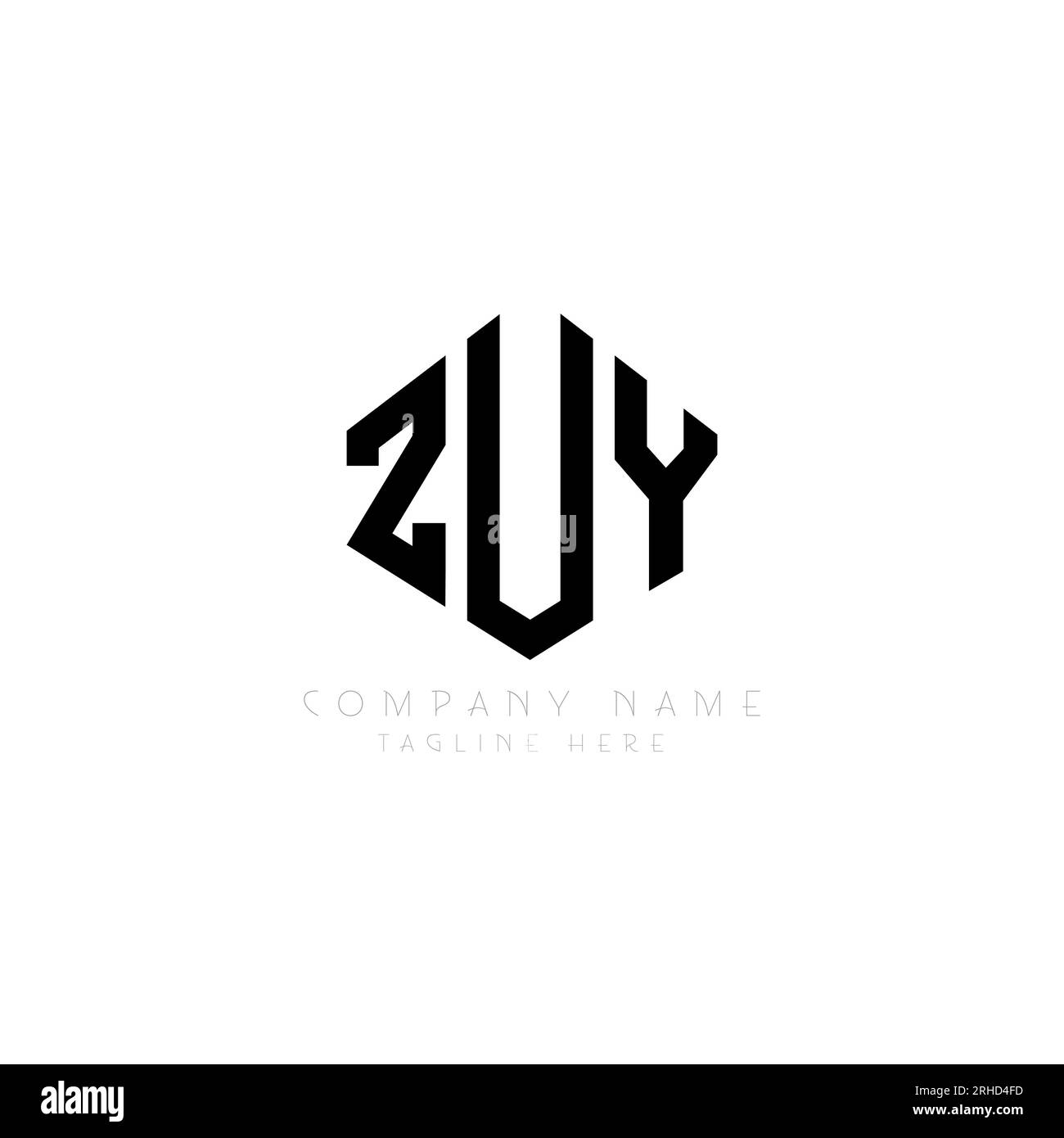 ZUY letter logo design with polygon shape. ZUY polygon and cube shape ...