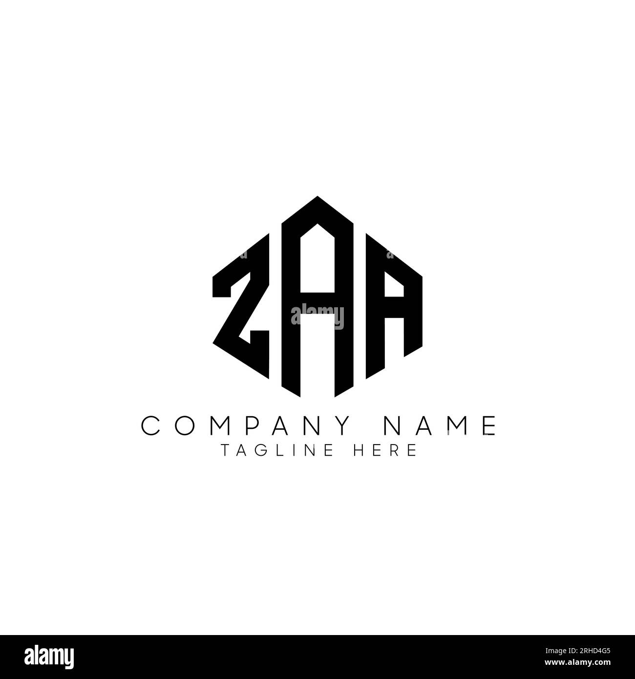 ZAA letter logo design with polygon shape. ZAA polygon and cube shape ...