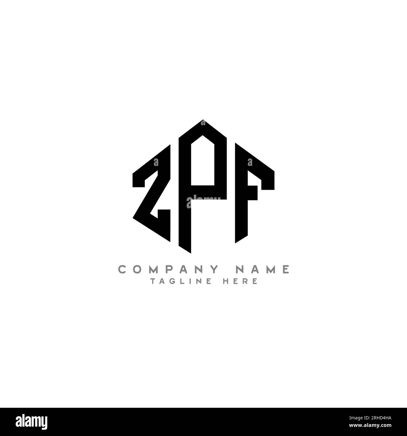 ZPF letter logo design with polygon shape. ZPF polygon and cube shape ...
