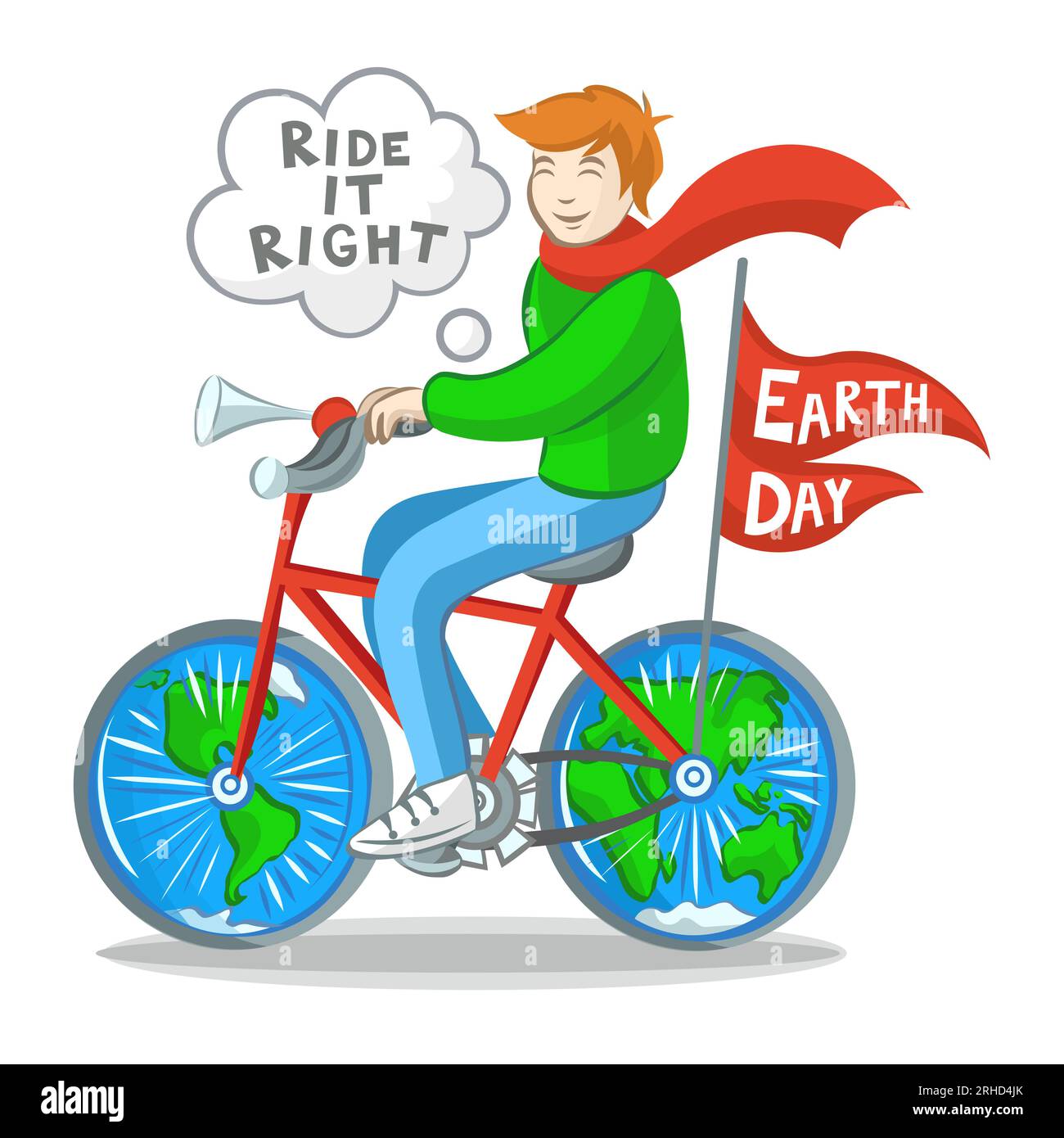 Bike ride on earth Stock Vector Images - Alamy
