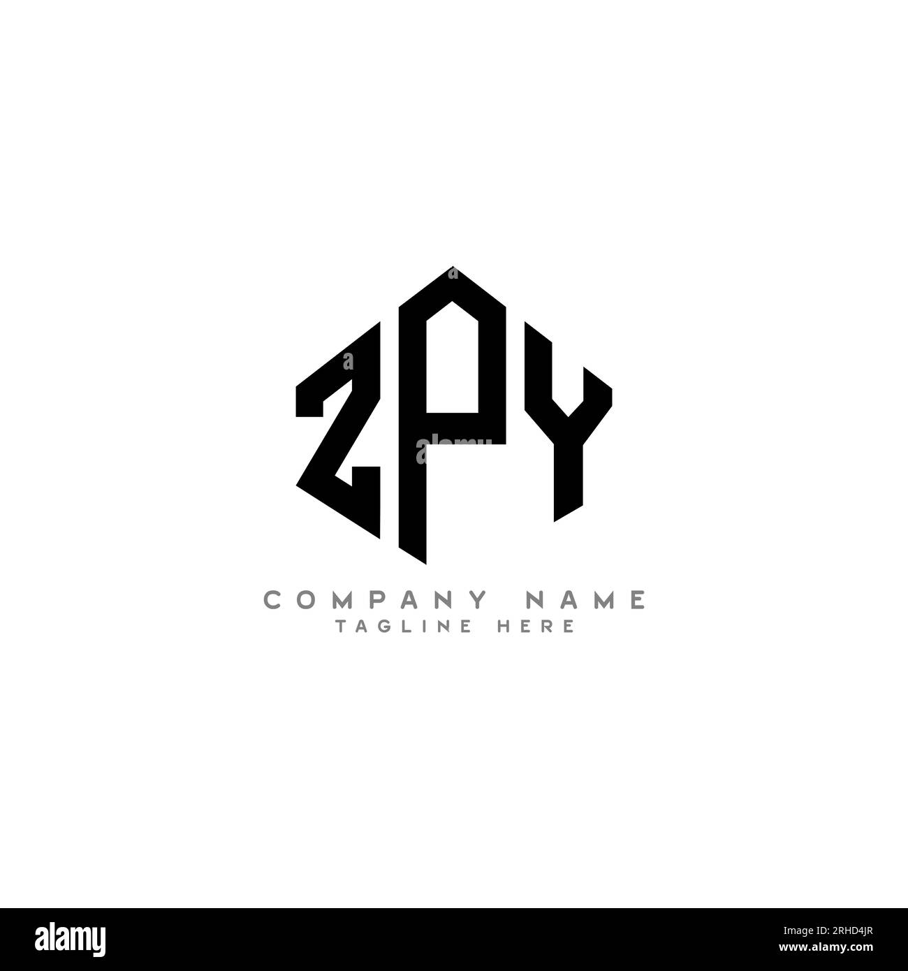 ZPY letter logo design with polygon shape. ZPY polygon and cube shape logo design. ZPY hexagon ...