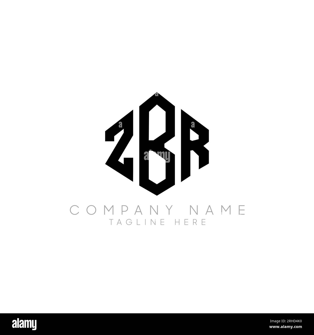 ZBR letter logo design with polygon shape. ZBR polygon and cube shape logo design. ZBR hexagon ...