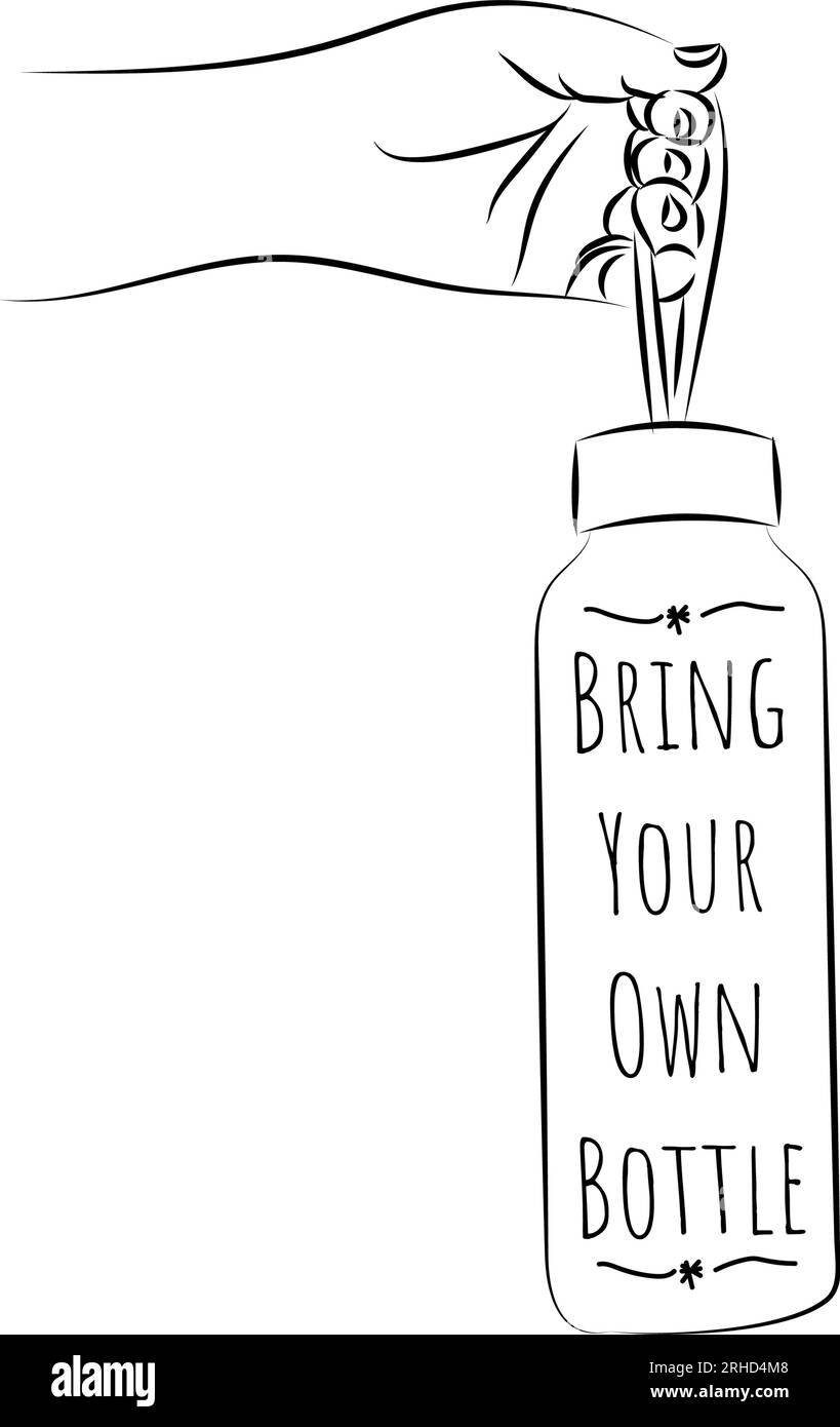 design for zero waste concept with "bring your own water bottle" idea ...