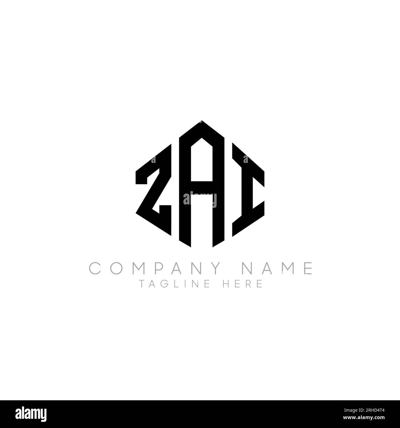 ZAI letter logo design with polygon shape. ZAI polygon logo monogram ...