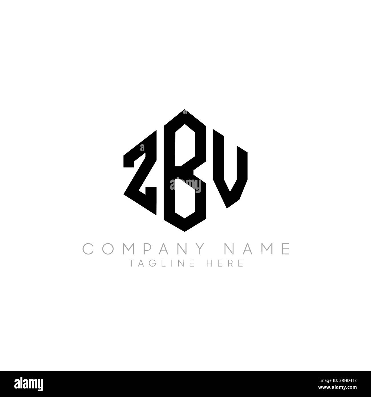 ZBV letter logo design with polygon shape. ZBV polygon and cube shape ...