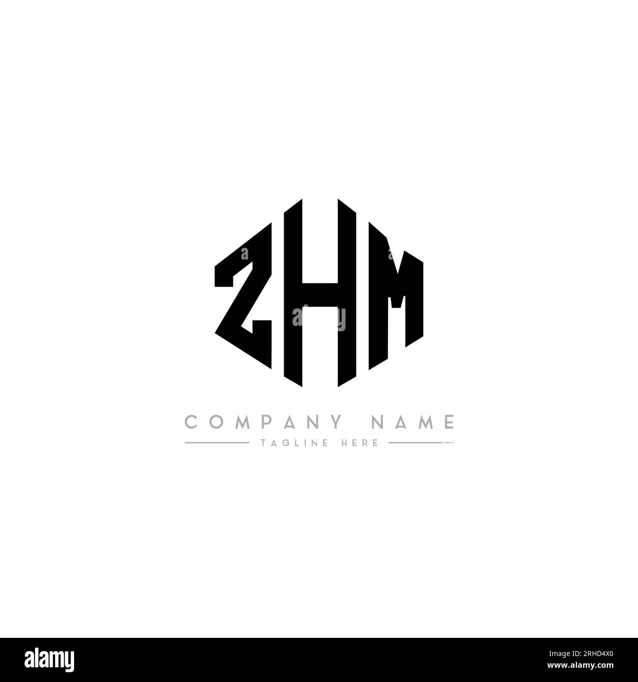 ZHM letter logo design with polygon shape. ZHM polygon and cube shape ...
