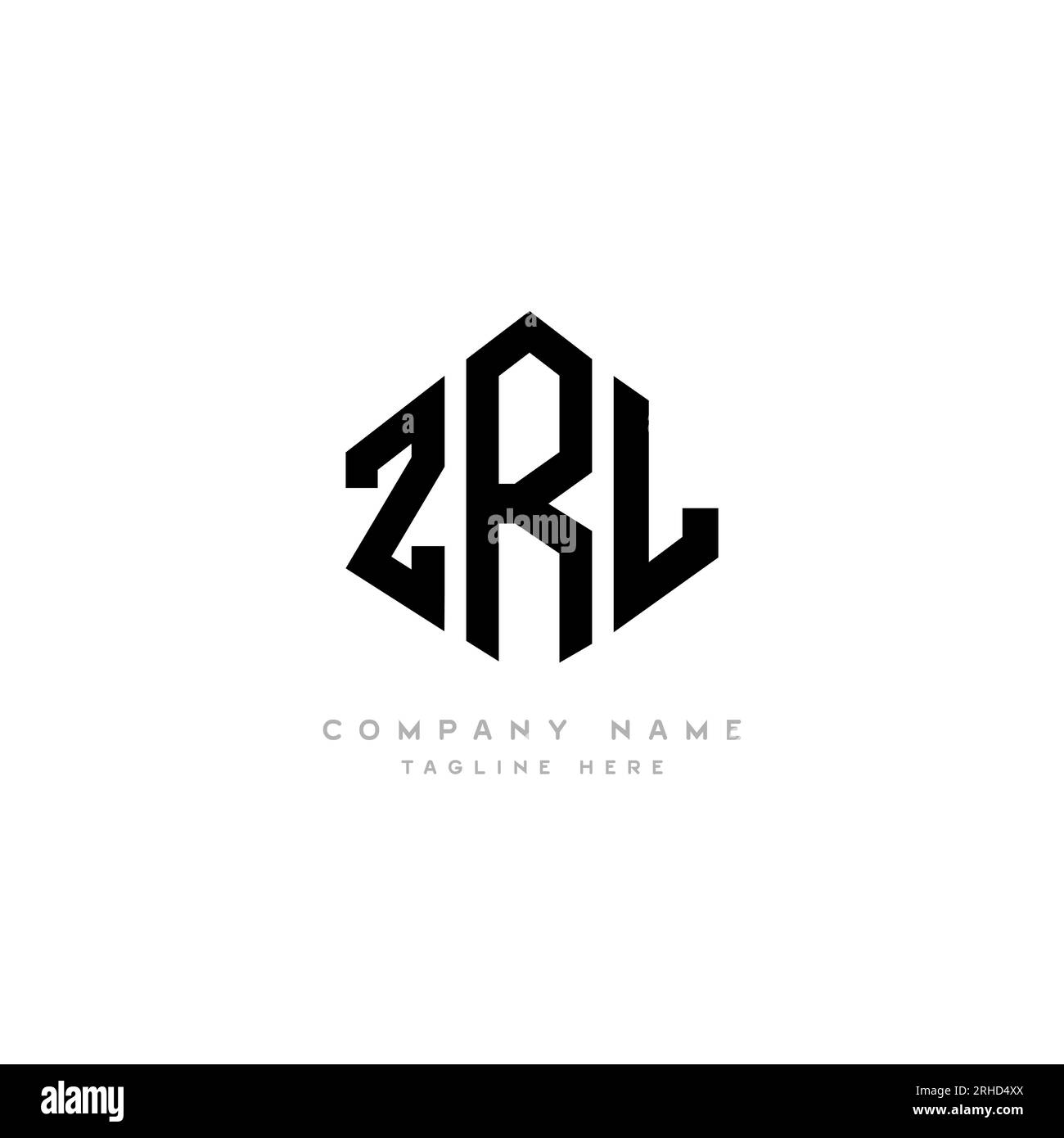 ZRL letter logo design with polygon shape. ZRL polygon and cube shape ...