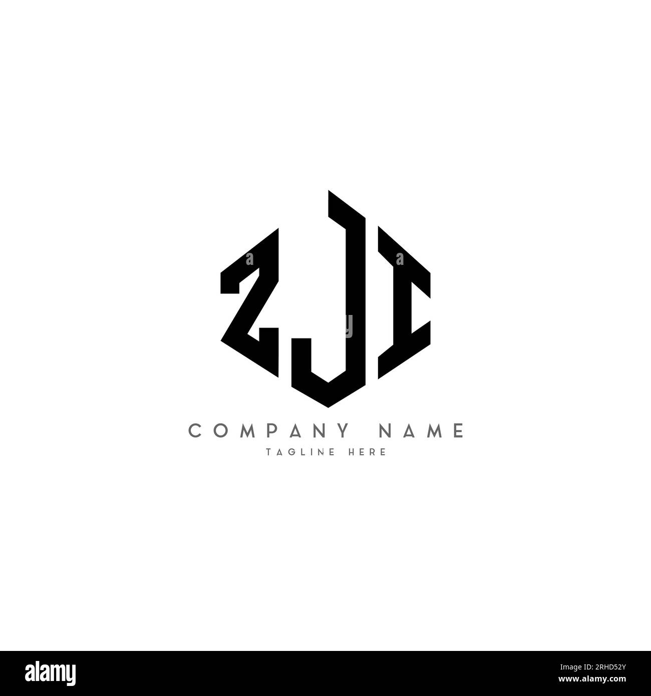 ZJI letter logo design with polygon shape. ZJI polygon and cube shape ...