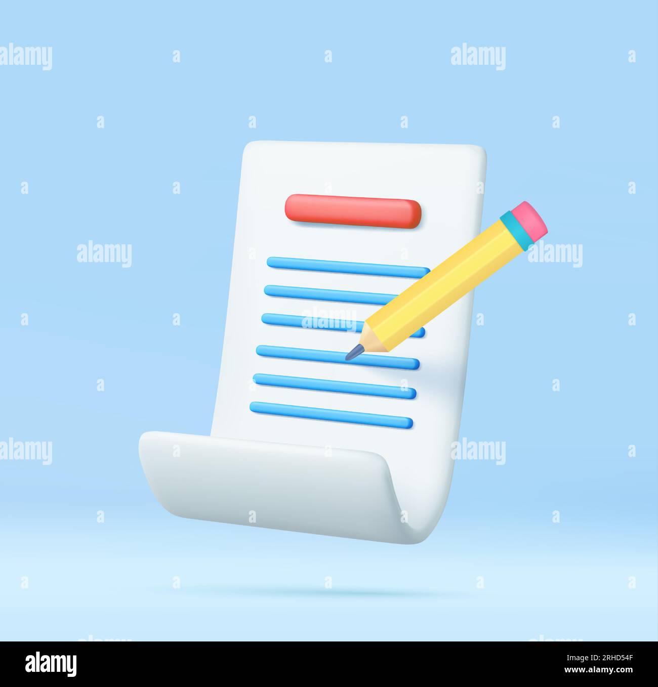 Content writing 3d paper icon hi-res stock photography and images - Alamy