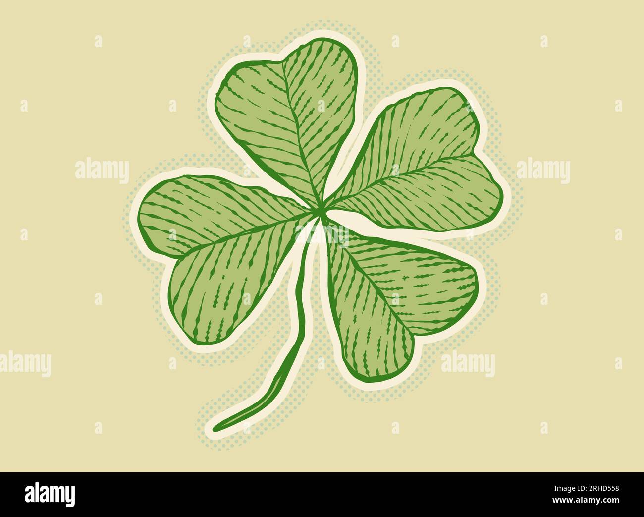 Vector vintage poster of clover for Patrick's day. Vintage green lucky ...