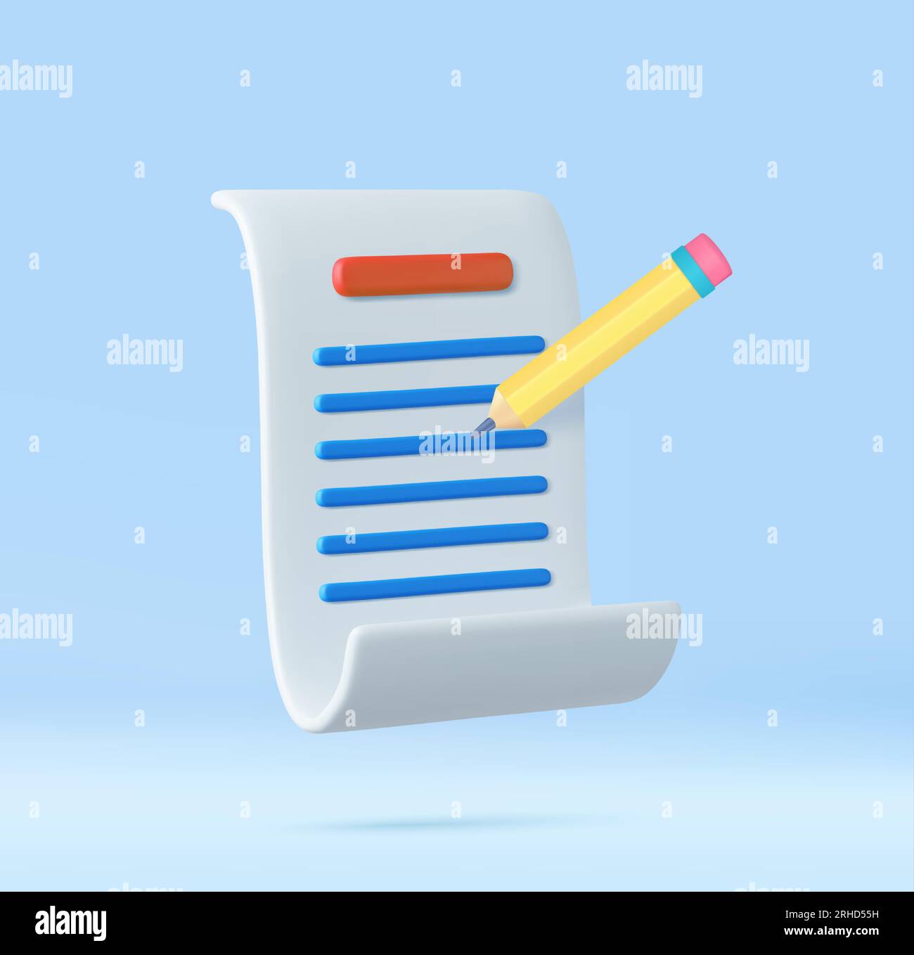 Content writing 3d paper icon hi-res stock photography and images - Alamy