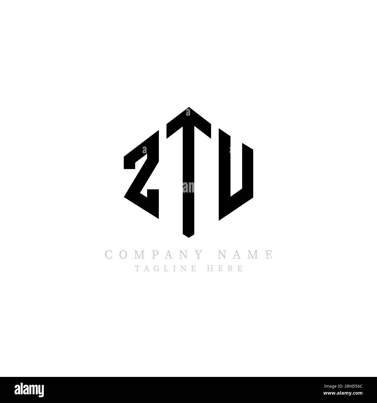 ZTU letter logo design with polygon shape. ZTU polygon and cube shape ...