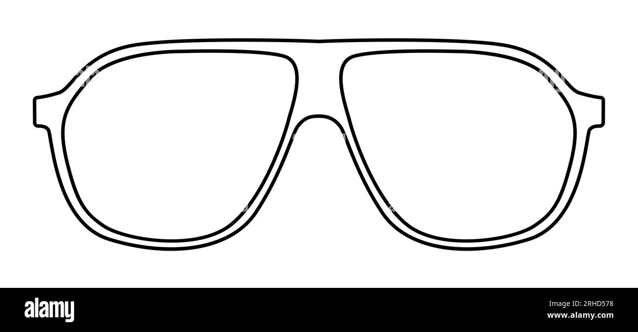 Solid Aviator frame glasses fashion accessory illustration. Sunglass ...