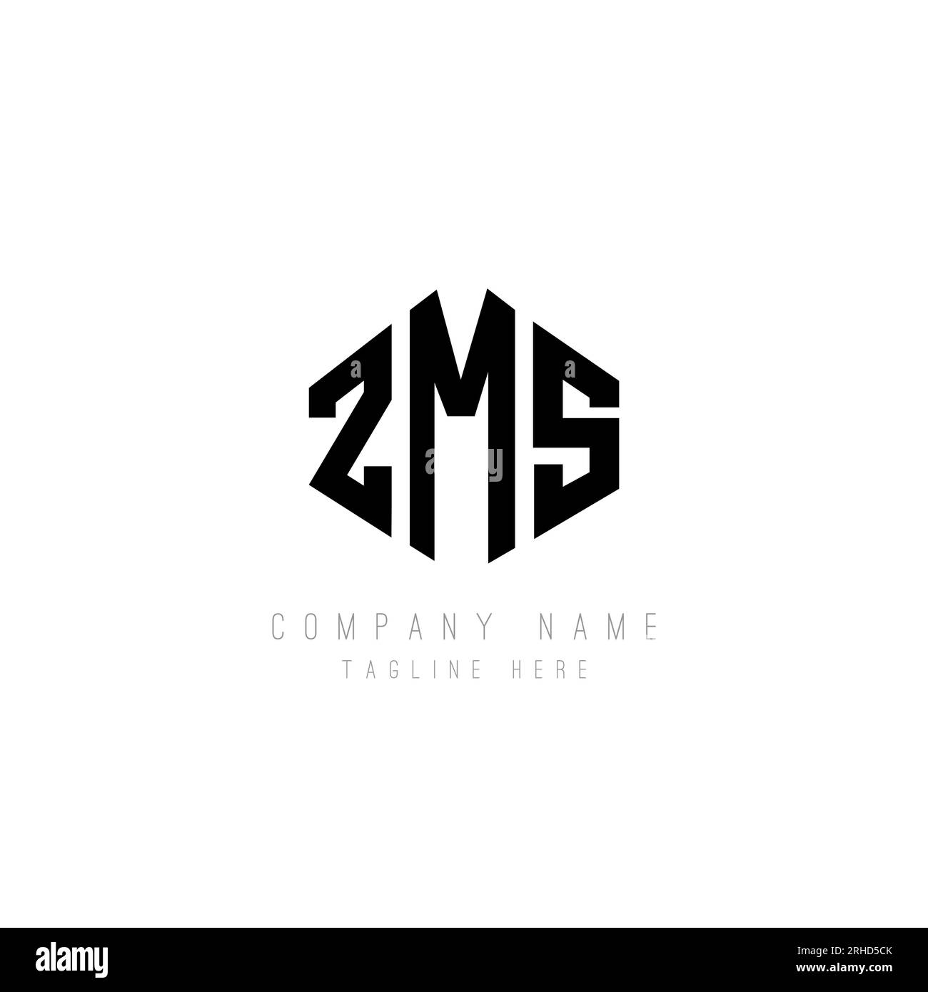 ZMS letter logo design with polygon shape. ZMS polygon and cube shape ...