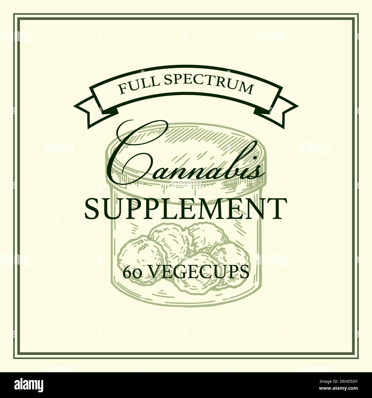 Cannabis product packaging design. Marijuana logo template with hand ...