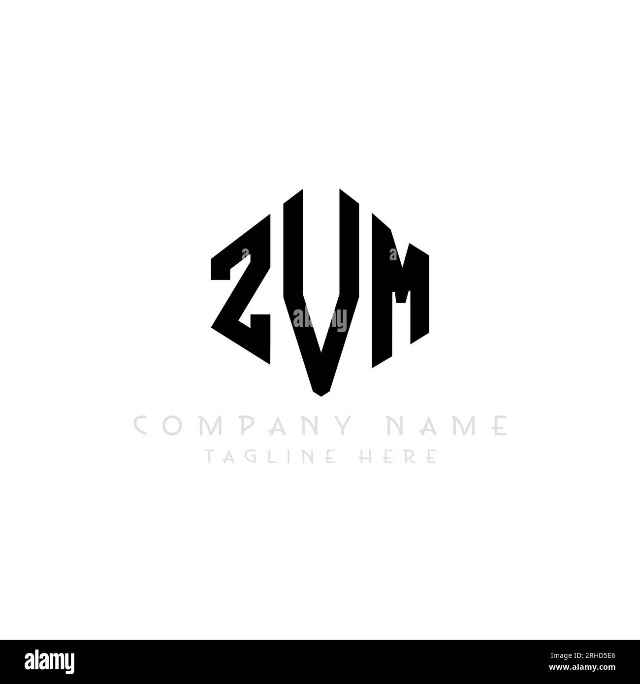 ZVM letter logo design with polygon shape. ZVM polygon and cube shape ...