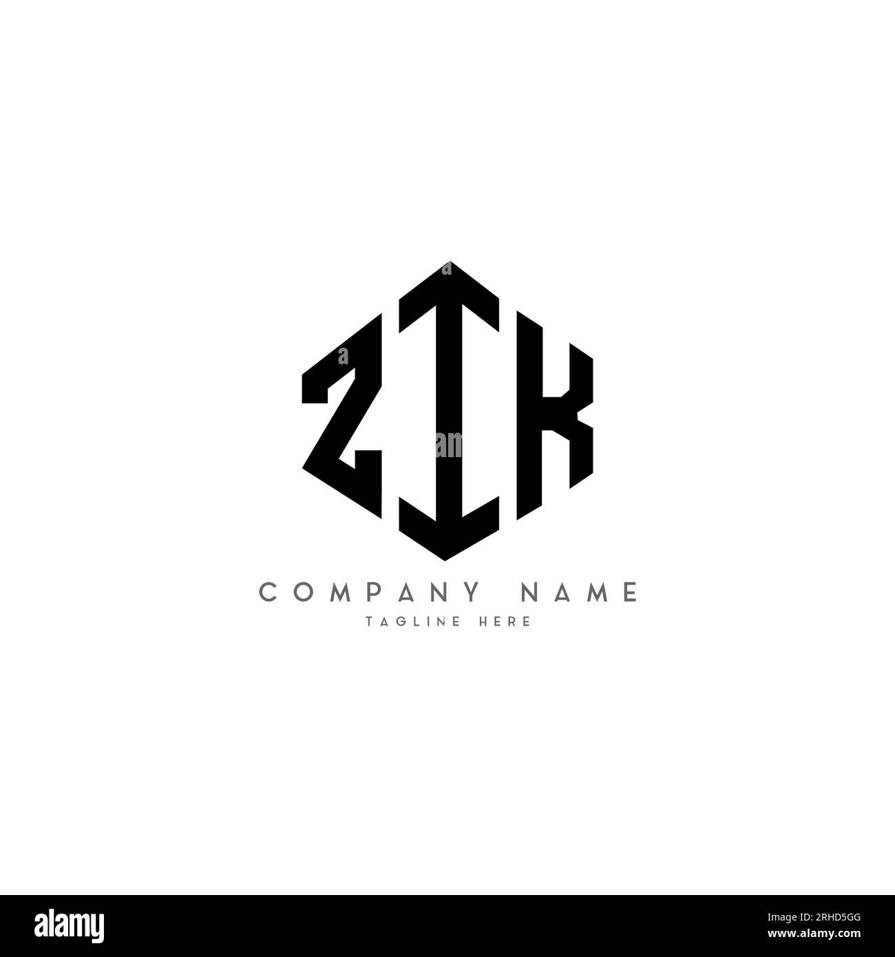 ZIK letter logo design with polygon shape. ZIK polygon and cube shape ...