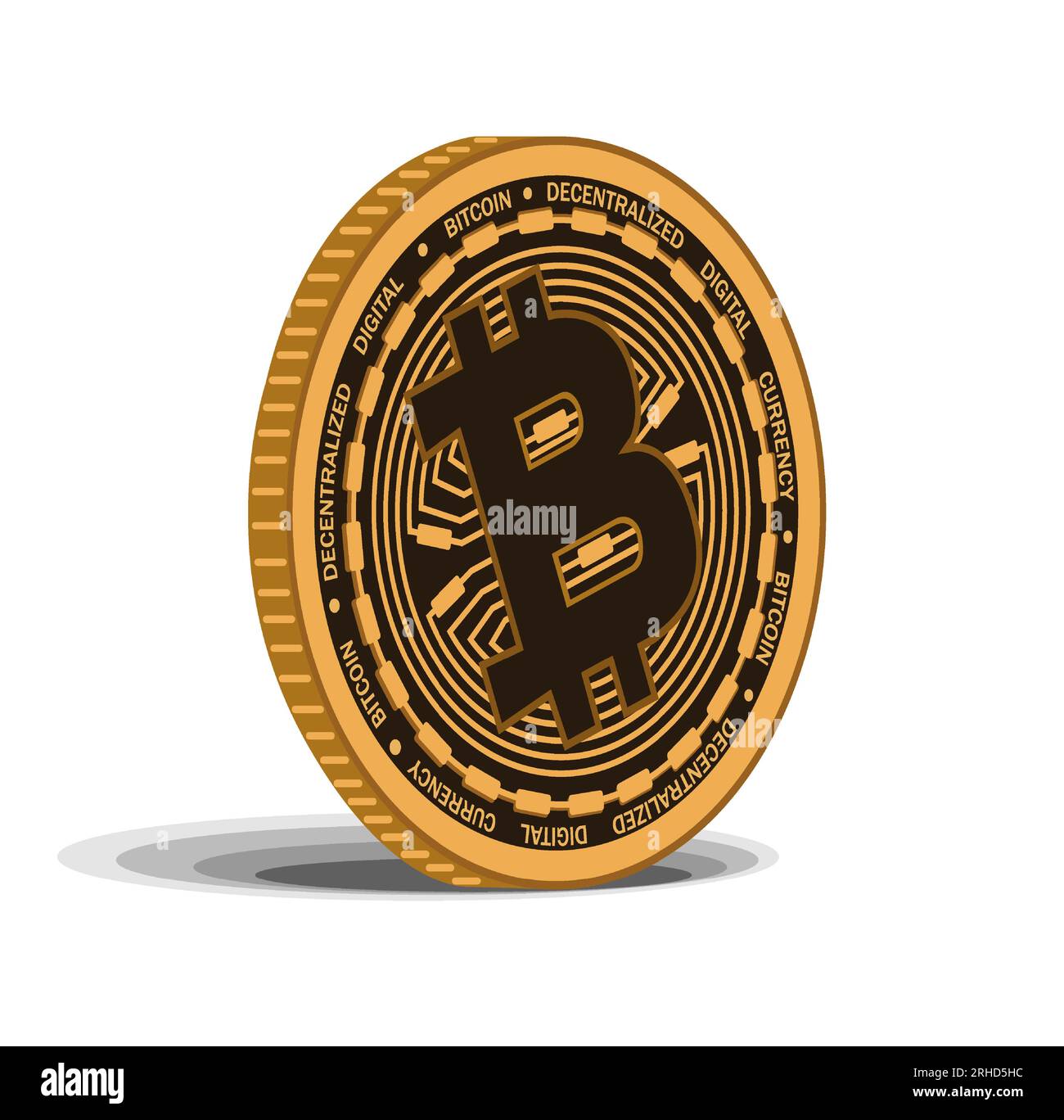 Golden abstract, fictional bitcoin, imitation coin. Crypto currency ...