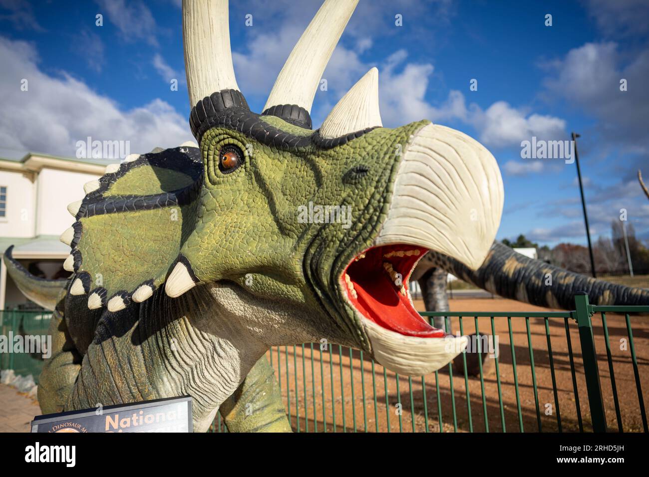 giant plastic dinosaurs status in a park Stock Photo - Alamy