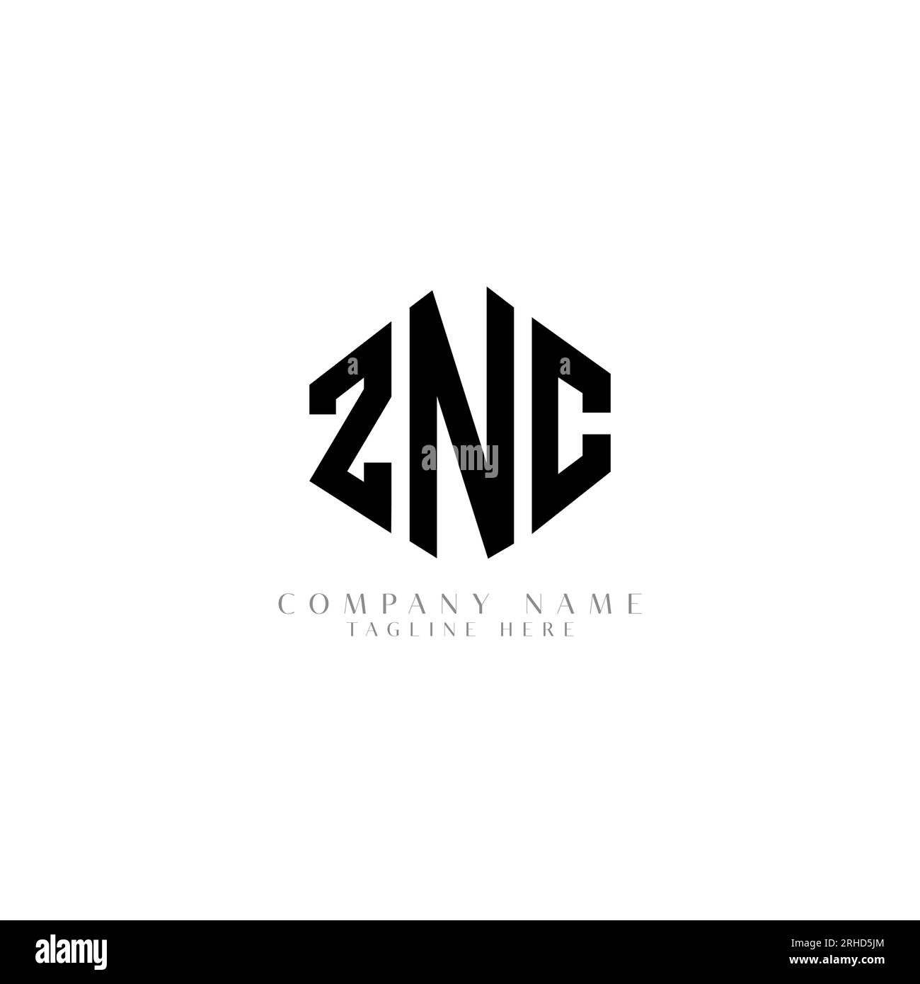 ZNC letter logo design with polygon shape. ZNC polygon and cube shape ...