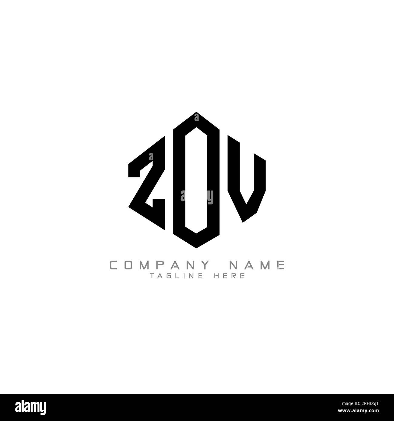 ZOV letter logo design with polygon shape. ZOV polygon and cube shape logo design. ZOV hexagon ...