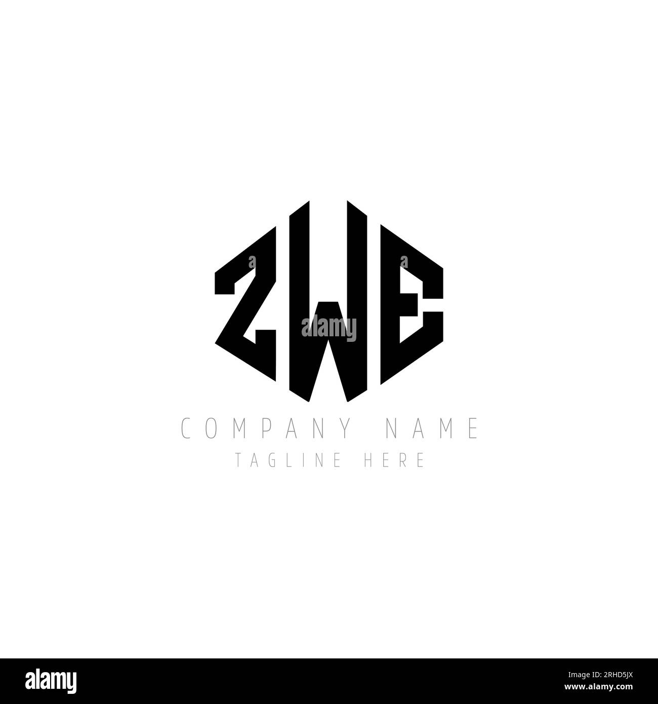 ZWE letter logo design with polygon shape. ZWE polygon and cube shape ...