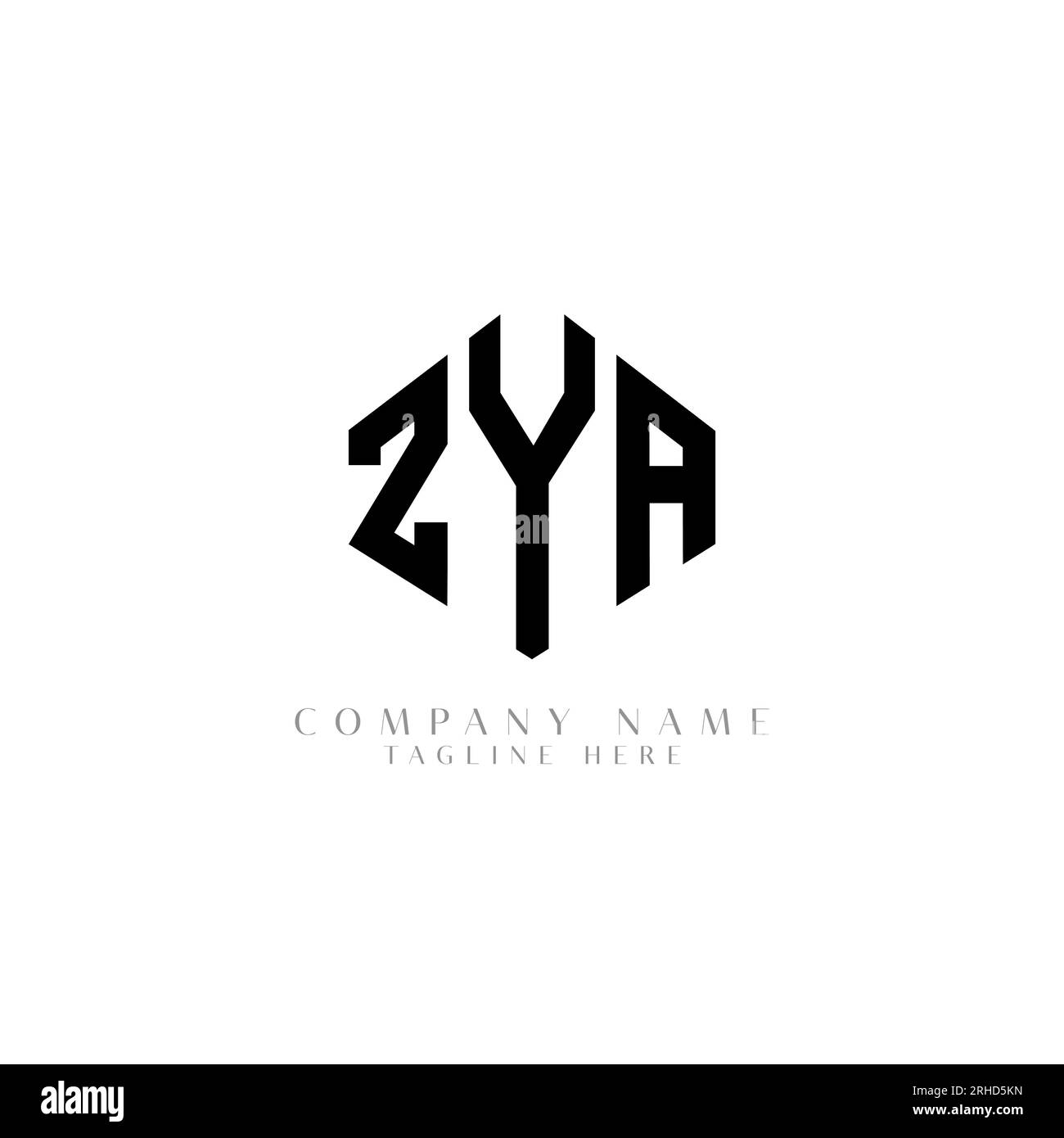 ZYA letter logo design with polygon shape. ZYA polygon and cube shape ...