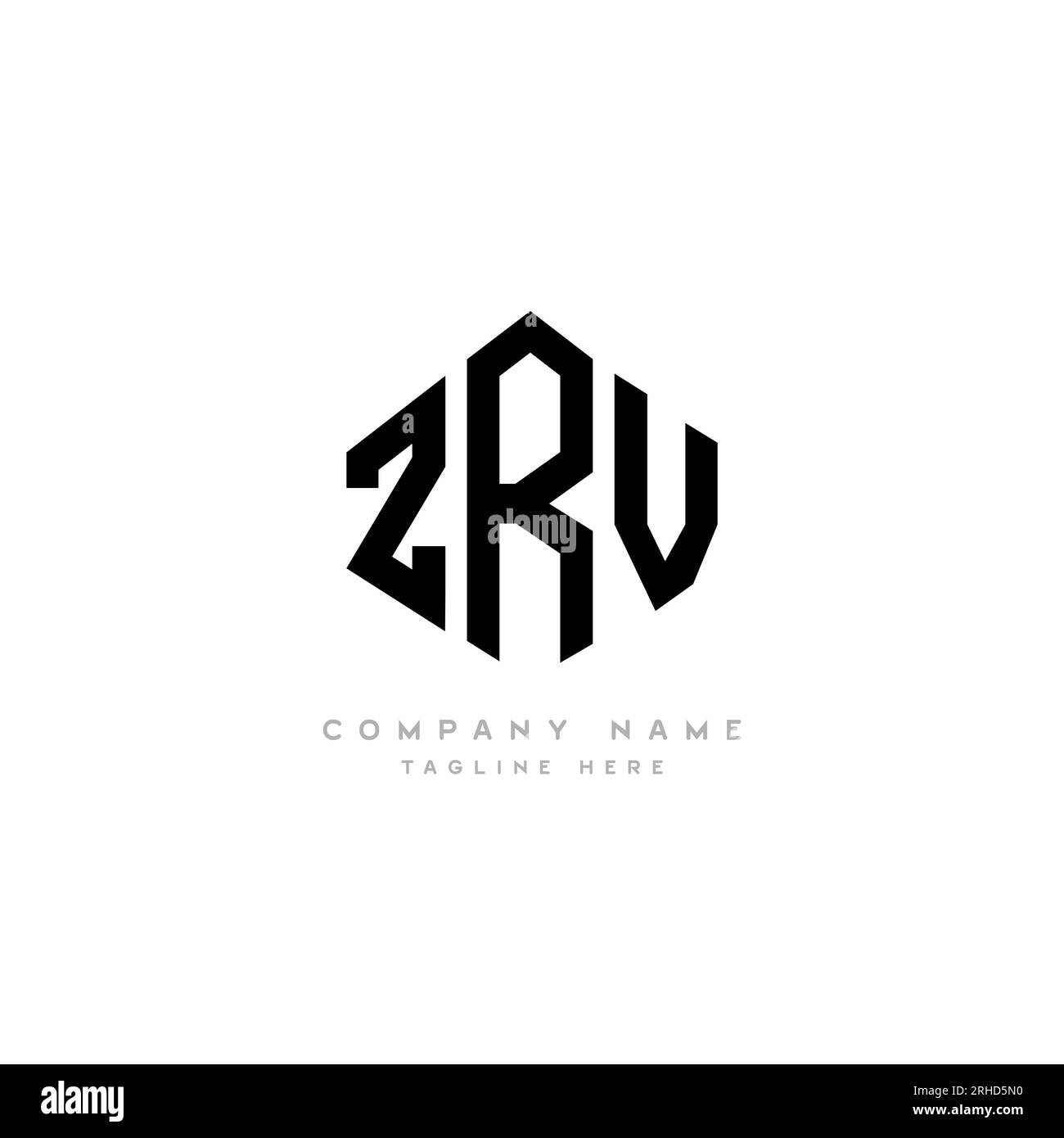ZRV letter logo design with polygon shape. ZRV polygon and cube shape ...