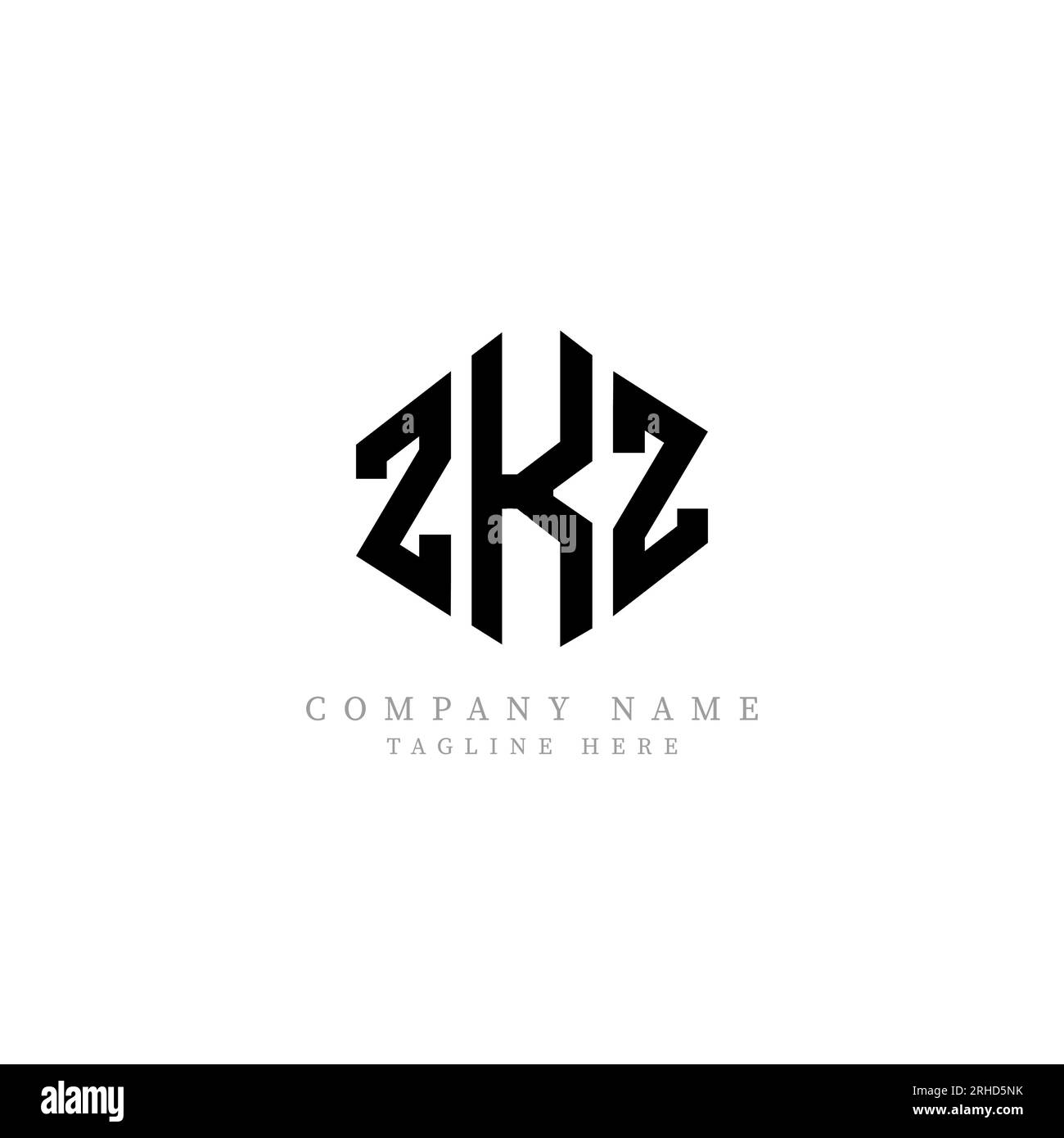 ZKZ letter logo design with polygon shape. ZKZ polygon and cube shape logo design. ZKZ hexagon ...